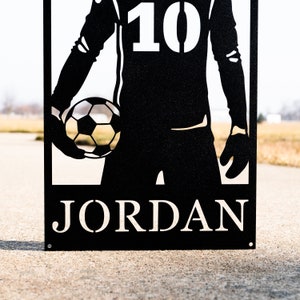 Personalized Soccer Athlete Name Sign, Metal Wall Art, Soccer Name Sign ...