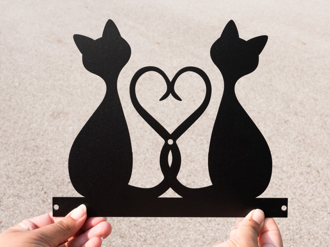 Cat Wall Art Metal Cat Gifts for Cat Lover Gift Women Cat Sign for a ...