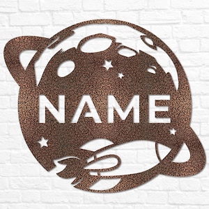 Metal Outer Space Name Decor | Outer Space Nursery Personalized Name ...