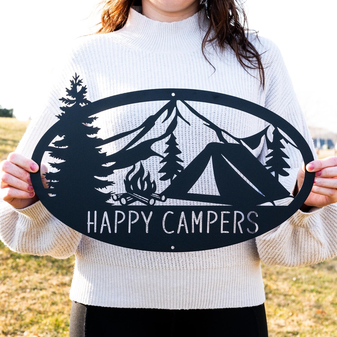 Metal Outdoor Camp Sign | Custom Camping Sign | Camper Decor ...