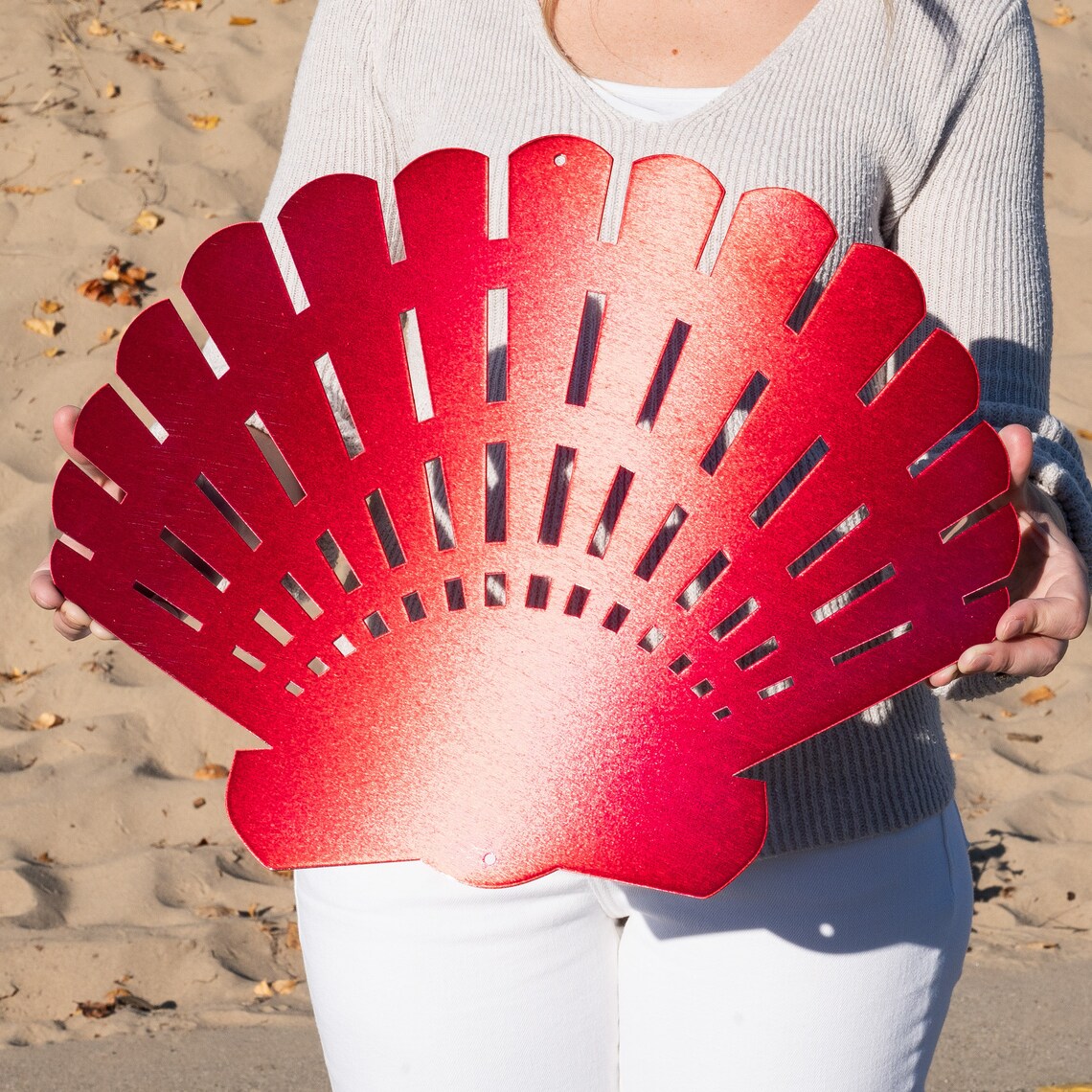 Metal Seashell Decor | Outdoor Clam Shell Decor | Beach House Decor ...