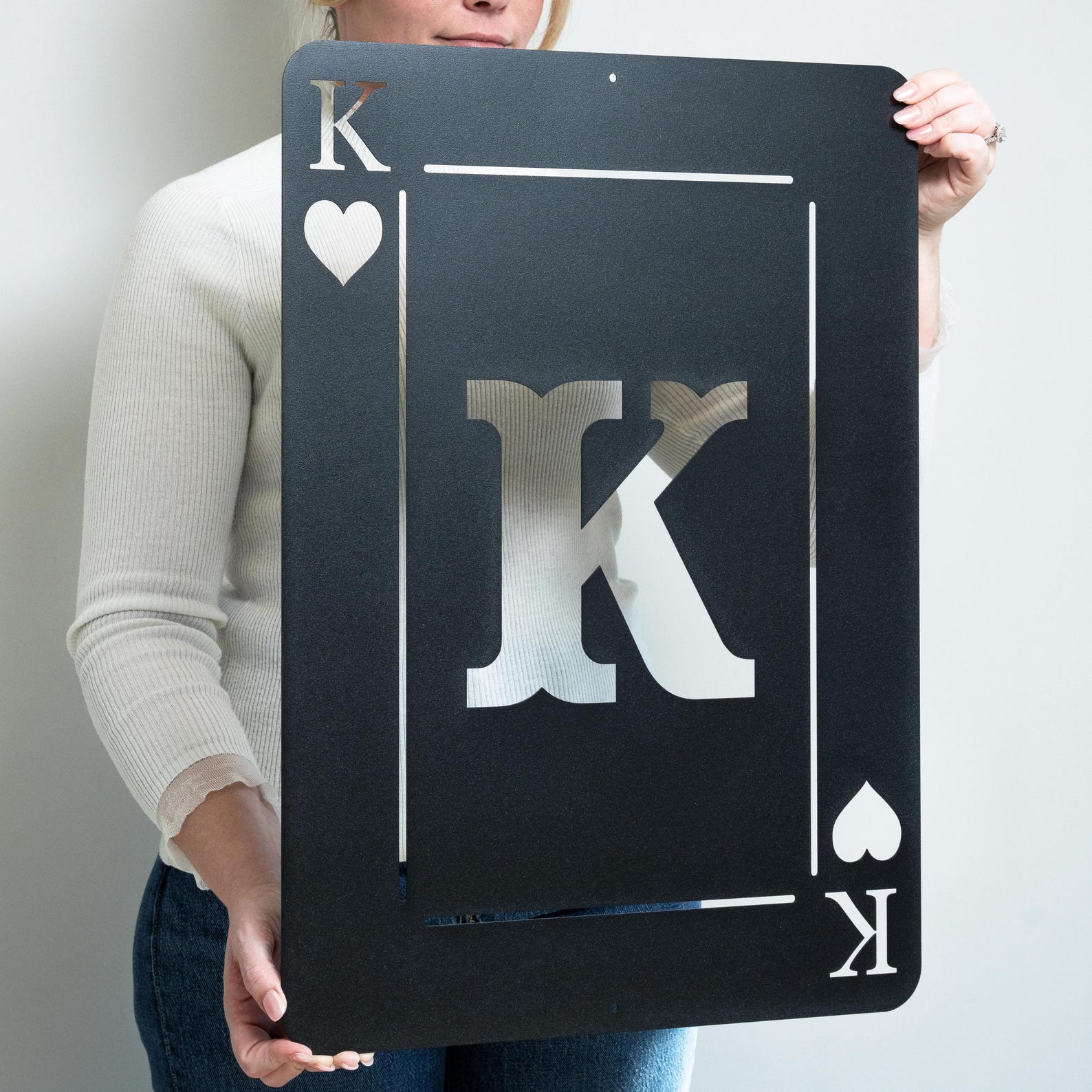 Personalized Metal Playing Card Letter Monogram | Playing Card Deck ...