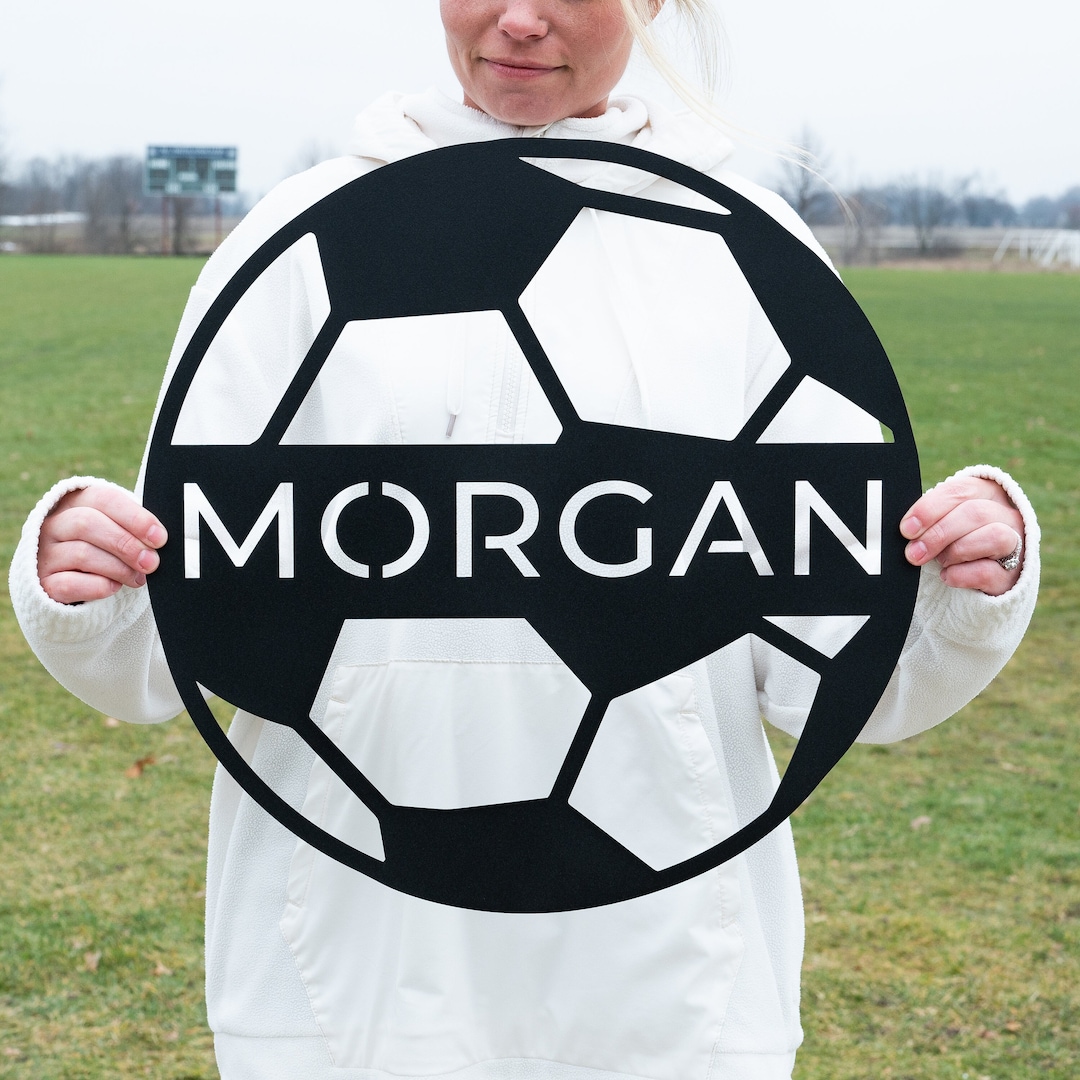 Personalized Soccer Ball Name Sign, Metal Wall Art, Soccer Name Sign ...