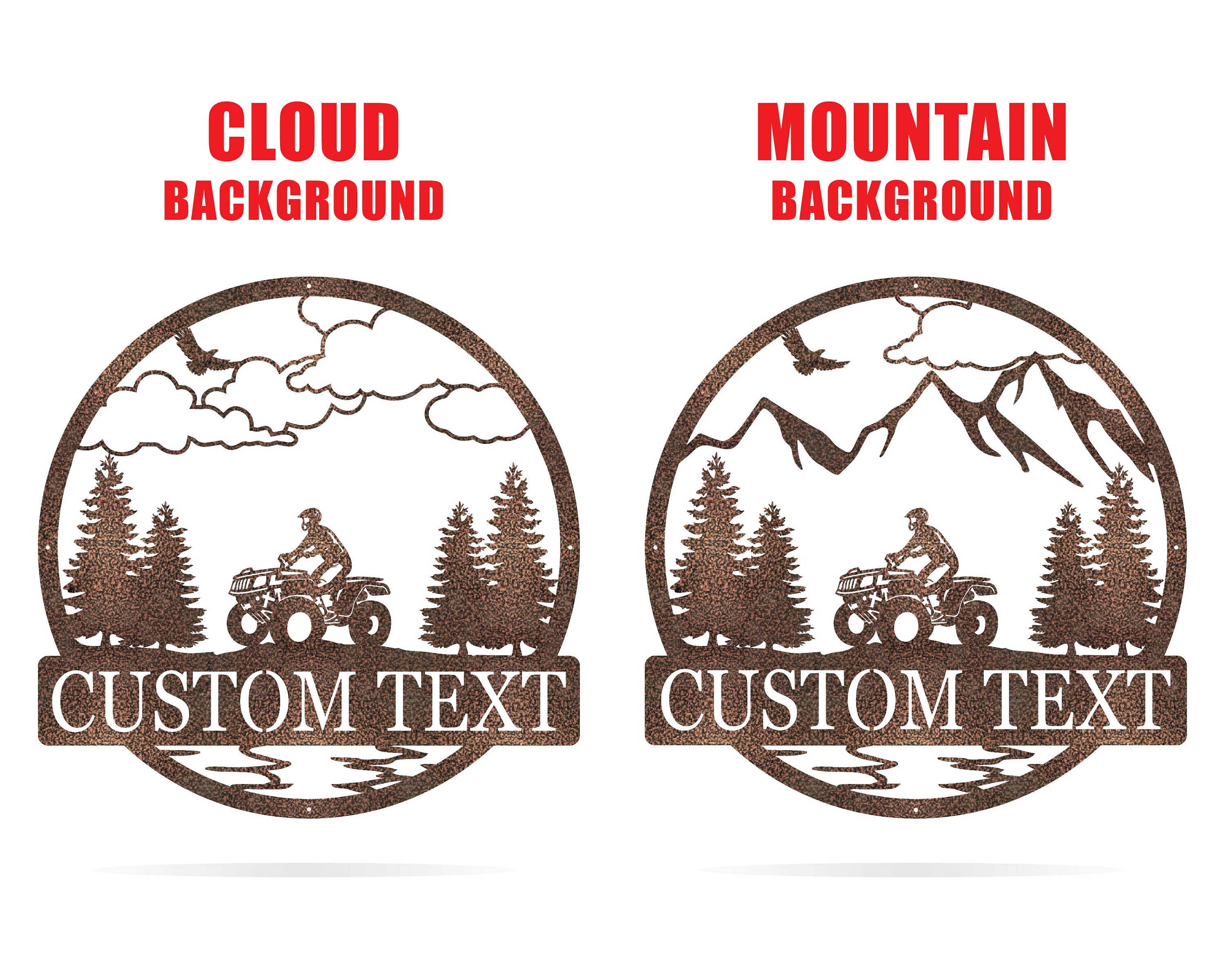 Custom ATV Metal Monogram Sign Quad Motocross Four Wheeler - Etsy