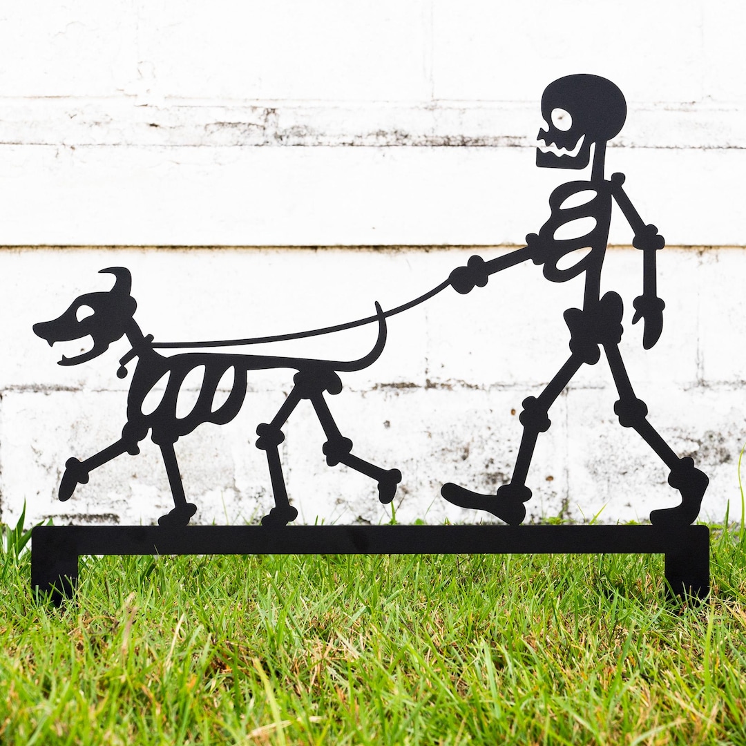 Outdoor Pet Skeleton Halloween Decor, Halloween Outdoor Garden Signs ...
