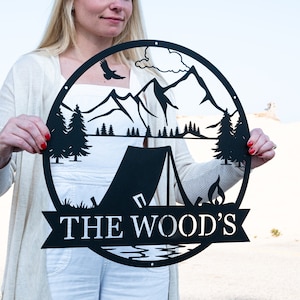 Personalized Outdoor Tent Camping Sign | Camping Lover Gift ...