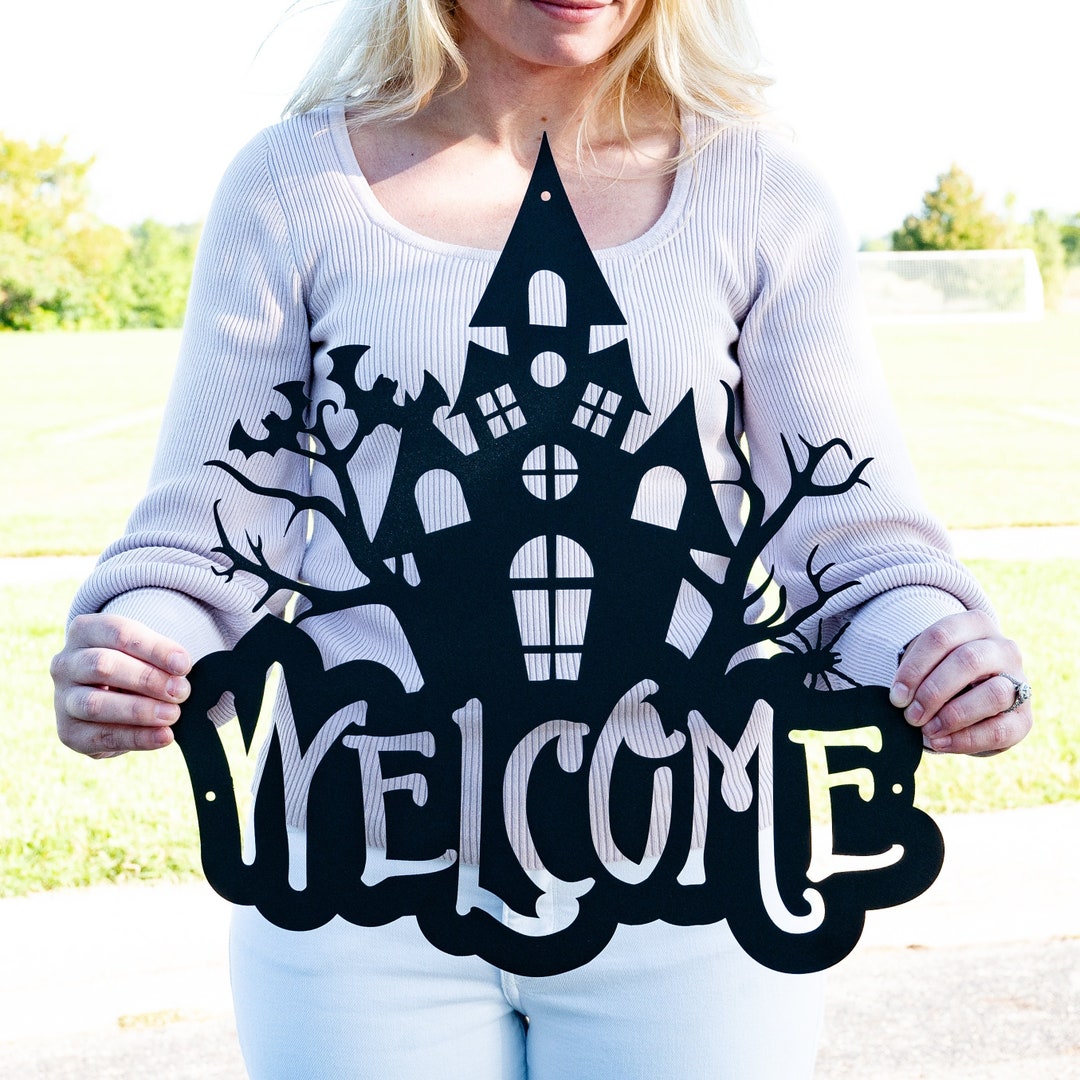 Halloween Haunted House Welcome Sign | Halloween Garage | Halloween ...