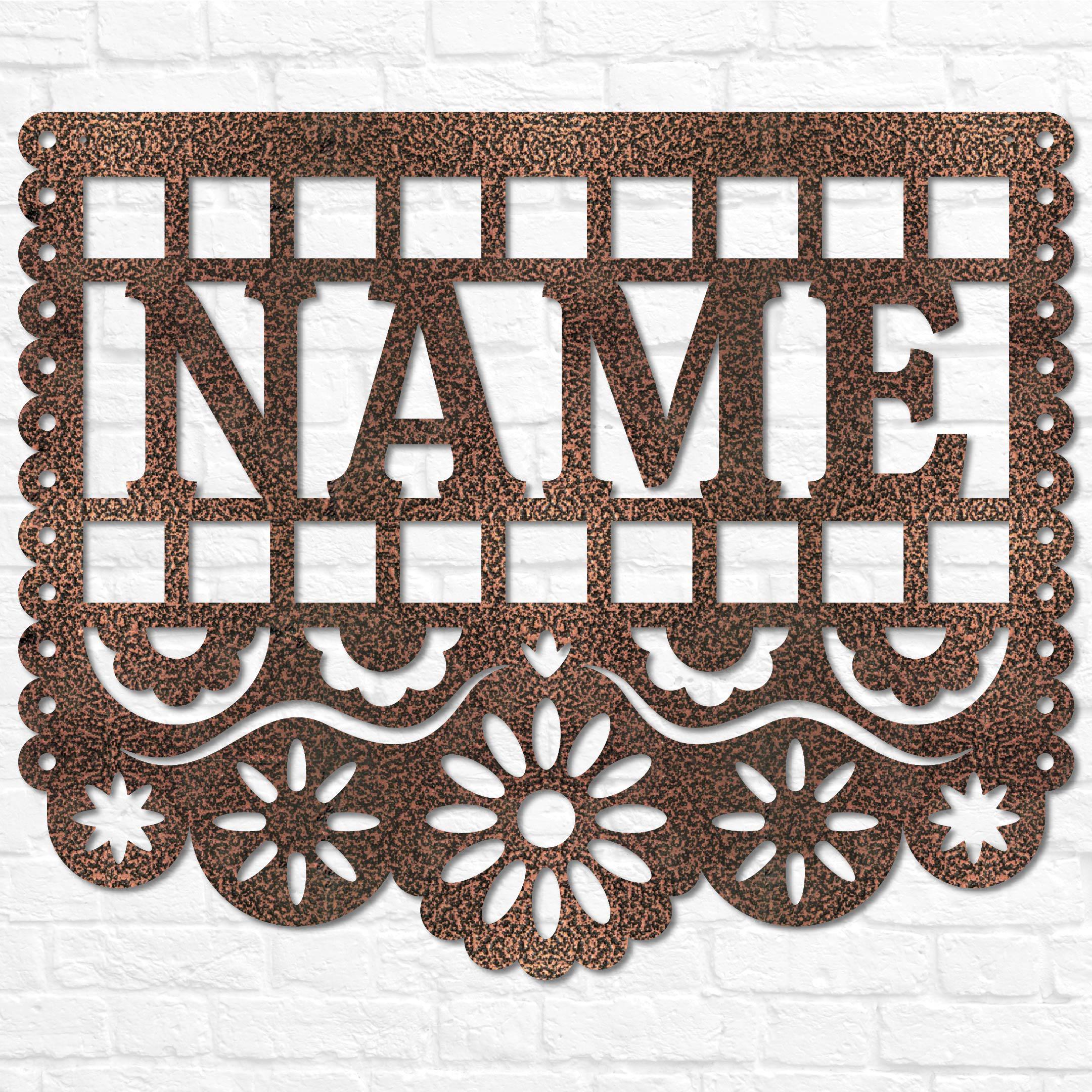 Custom Papel Picado Metal Sign, Dia De Los Muertos Decor, Fiesta Wall ...