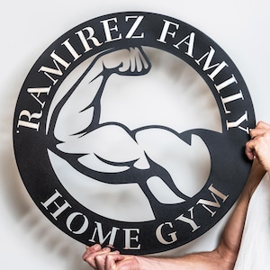 Metal Fitness Sign | Custom Home Gym Sign | Weightlifting Gift ...