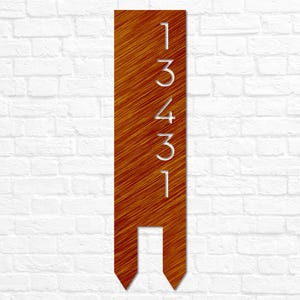 Metal Personalized Vertical Address Stake, Custom House Numbers, Metal ...