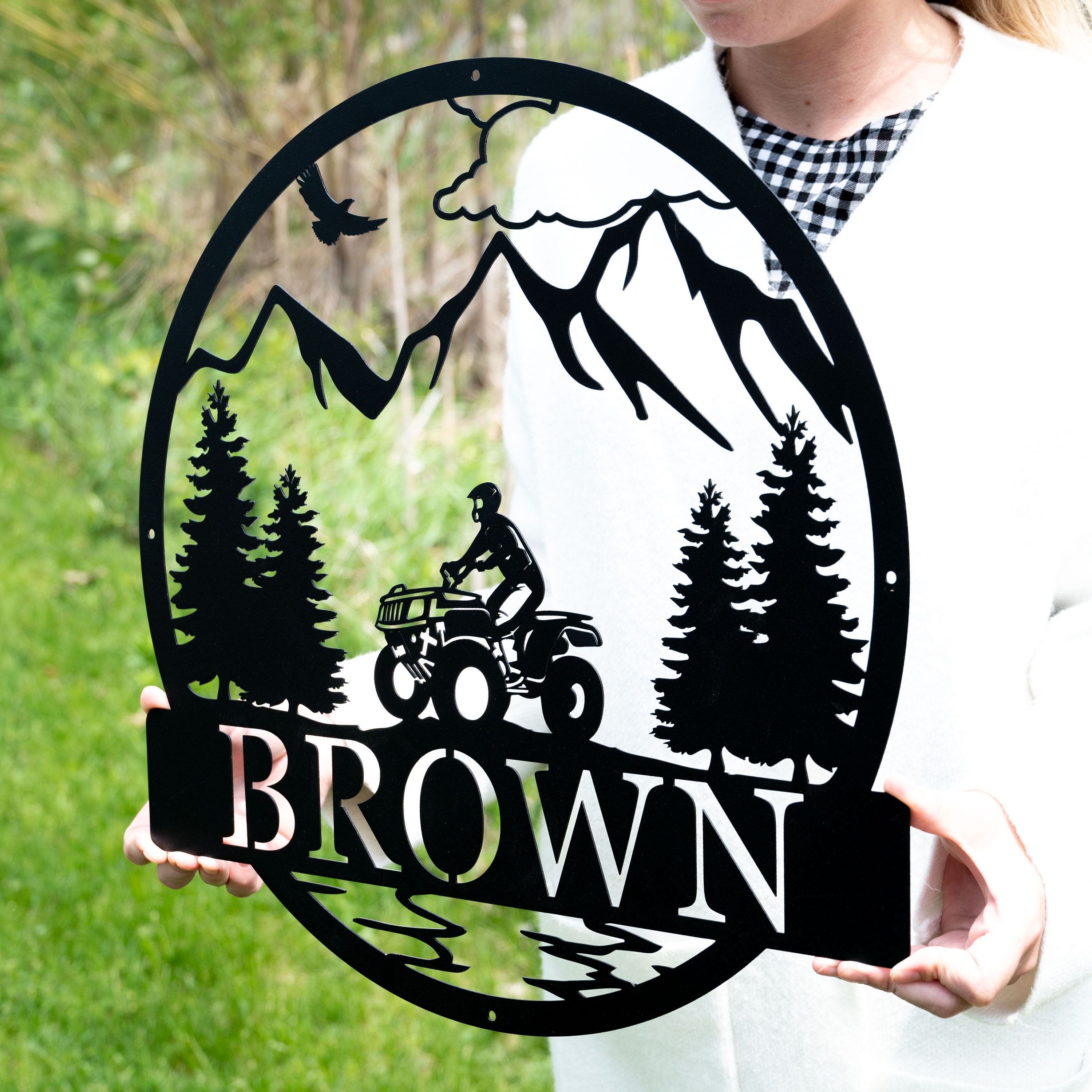 Custom ATV Metal Monogram Sign Quad Motocross Four Wheeler - Etsy