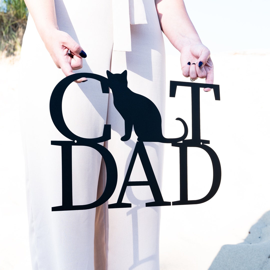 Metal Cat Dad Sign | Cat Lovers Wall Hanging | Metal Cat Decor | Indoor ...