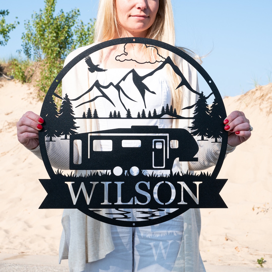Custom Fifth Wheel Camper RV Sign | Metal Outdoor Camping Sign | Family ...