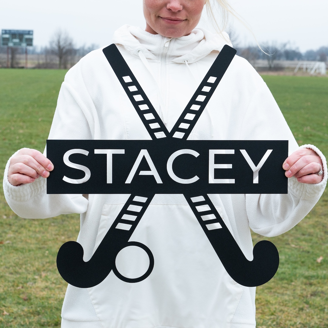 Personalized Field Hockey Name Sign, Metal Wall Art, Hockey Decor ...