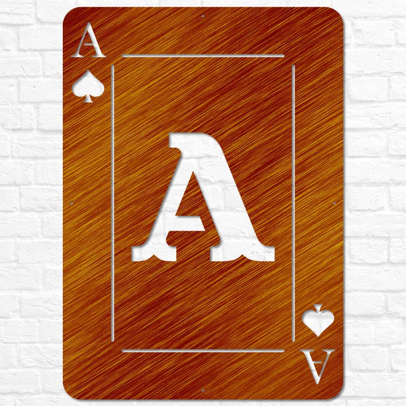 Personalized Metal Playing Card Letter Monogram | Playing Card Deck ...
