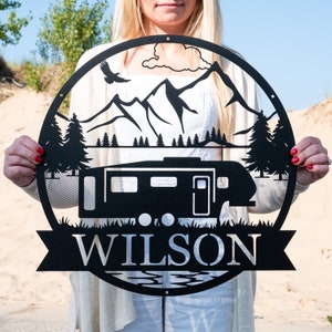 Custom Fifth Wheel Camper RV Sign | Metal Outdoor Camping Sign | Family ...