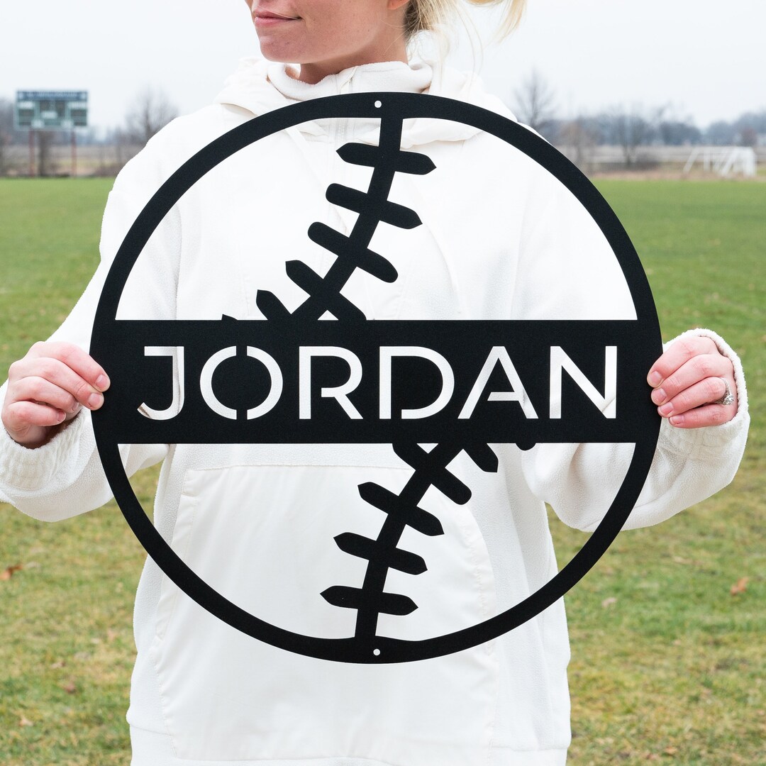 Personalized Metal Baseball Softball Name Sign, Custom Baseball ...