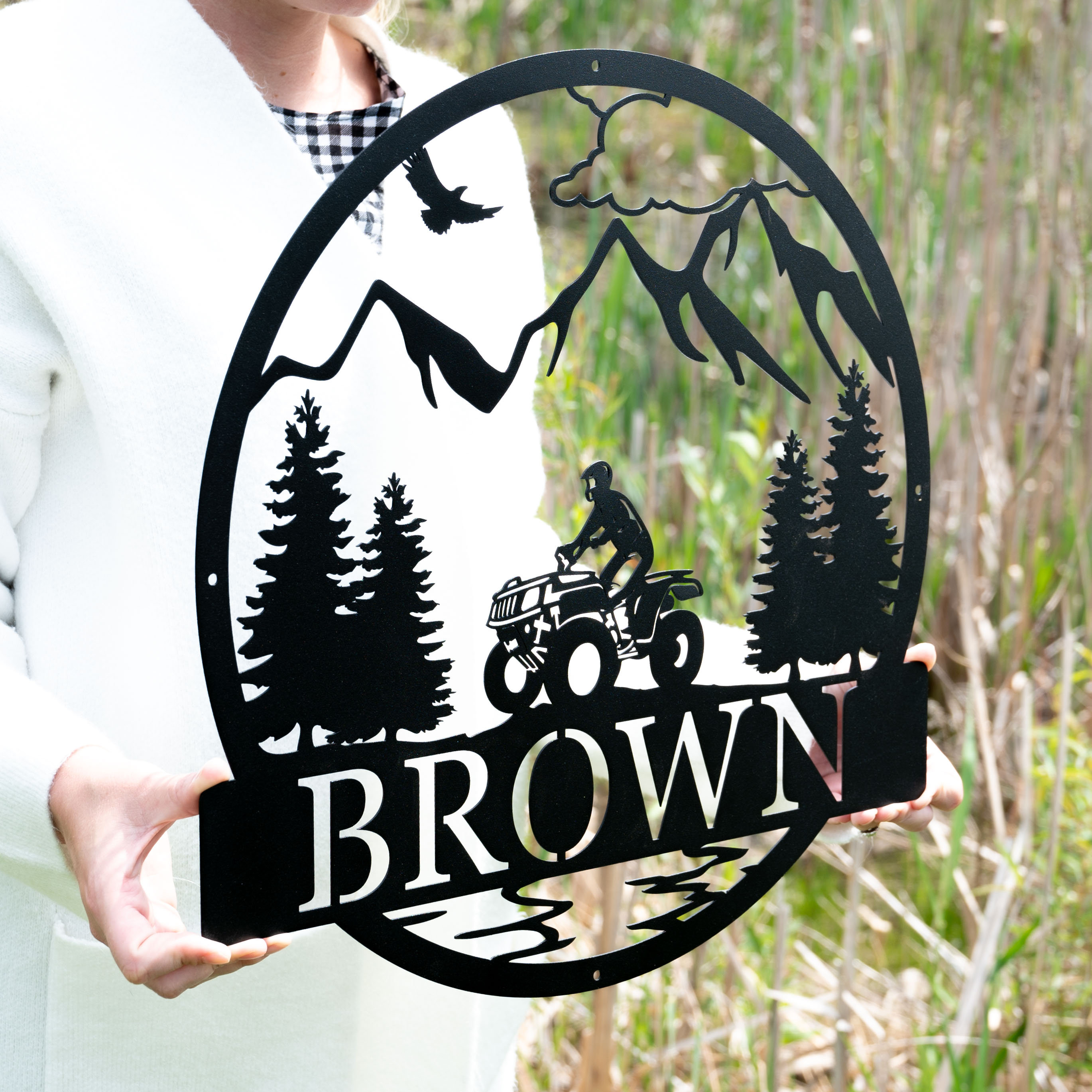 Custom ATV Metal Monogram Sign Quad Motocross Four Wheeler - Etsy