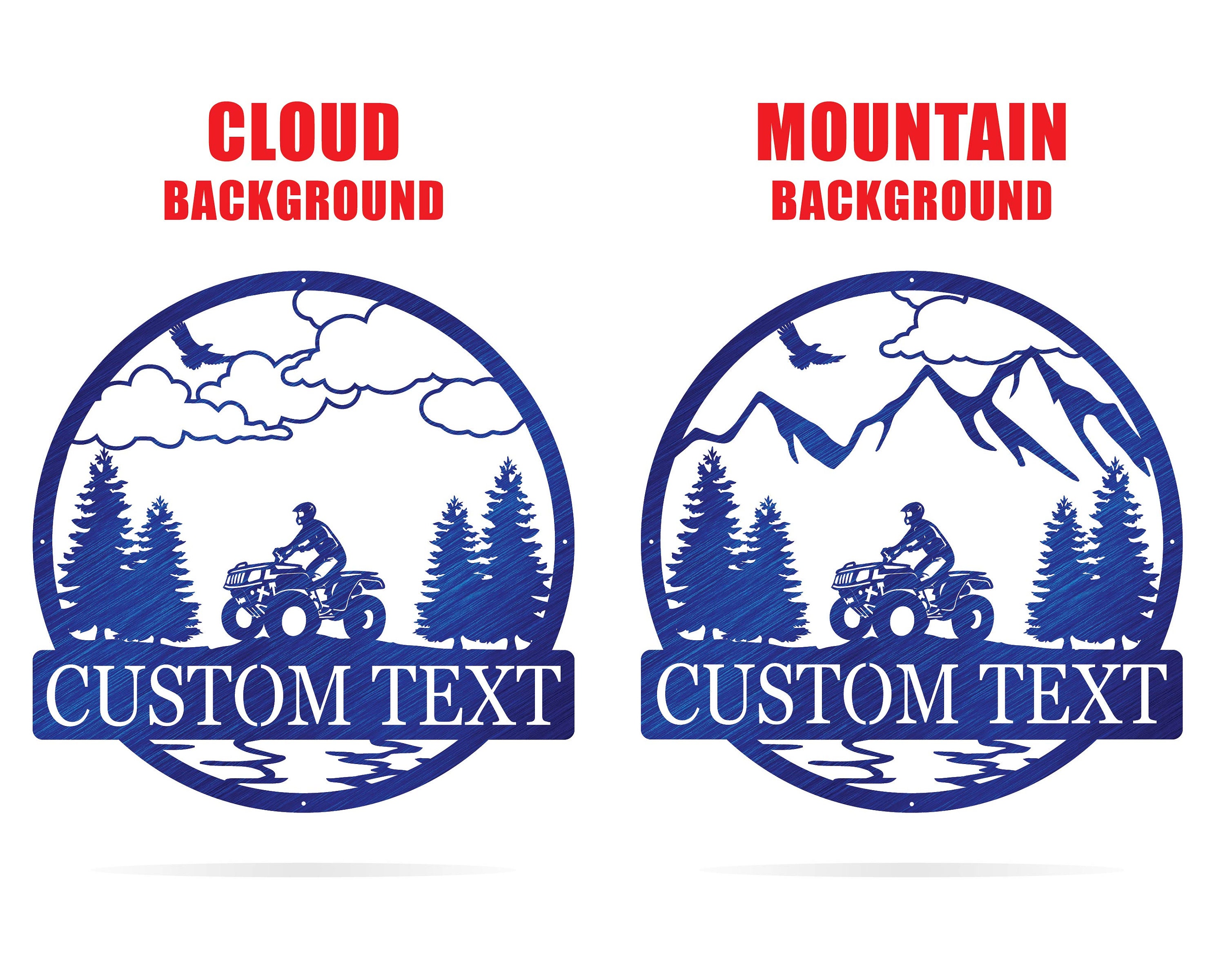 Custom ATV Metal Monogram Sign Quad Motocross Four Wheeler - Etsy