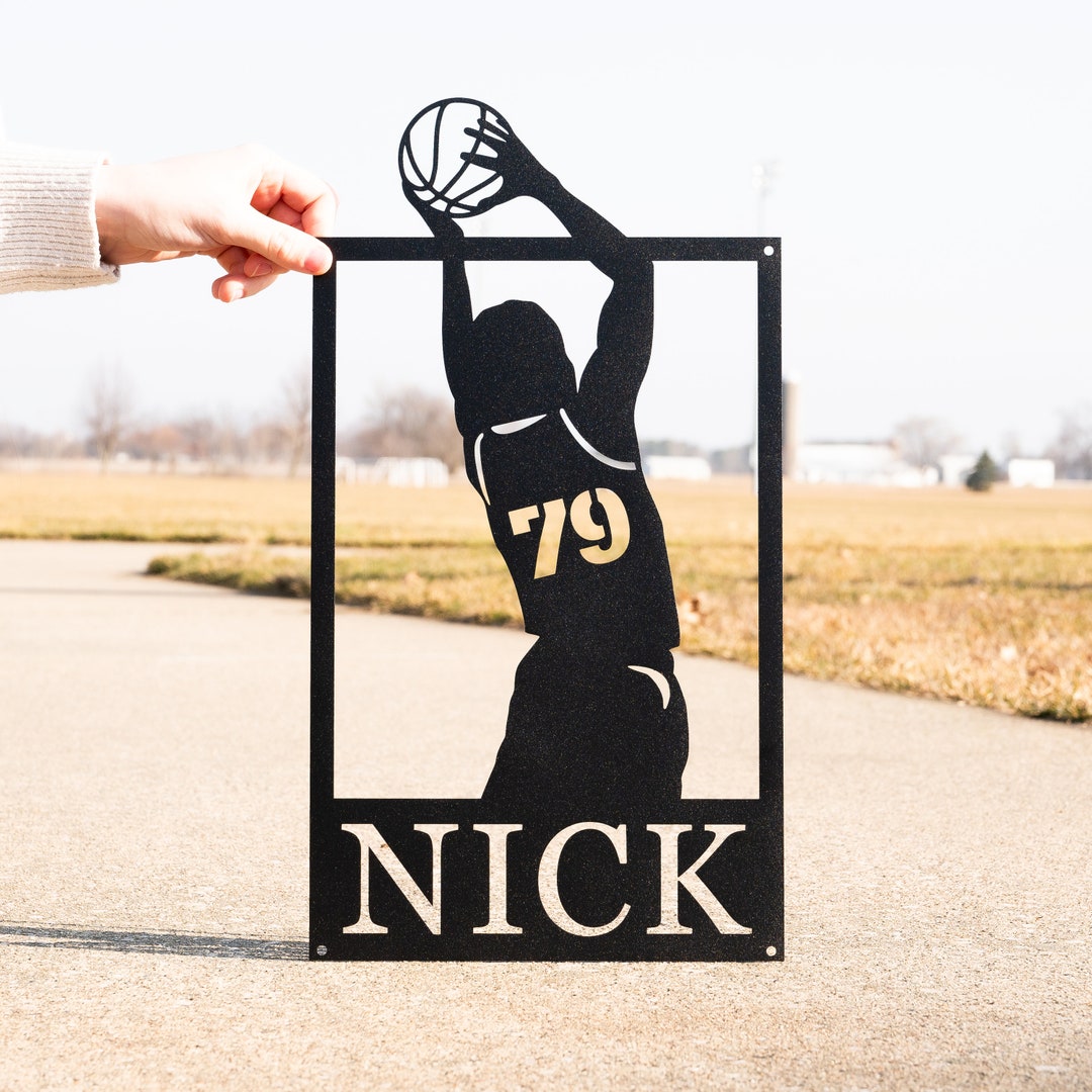 Personalized Athlete Basketball Wall Art, Metal Sports Decor ...