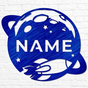 Metal Outer Space Name Decor | Outer Space Nursery Personalized Name ...