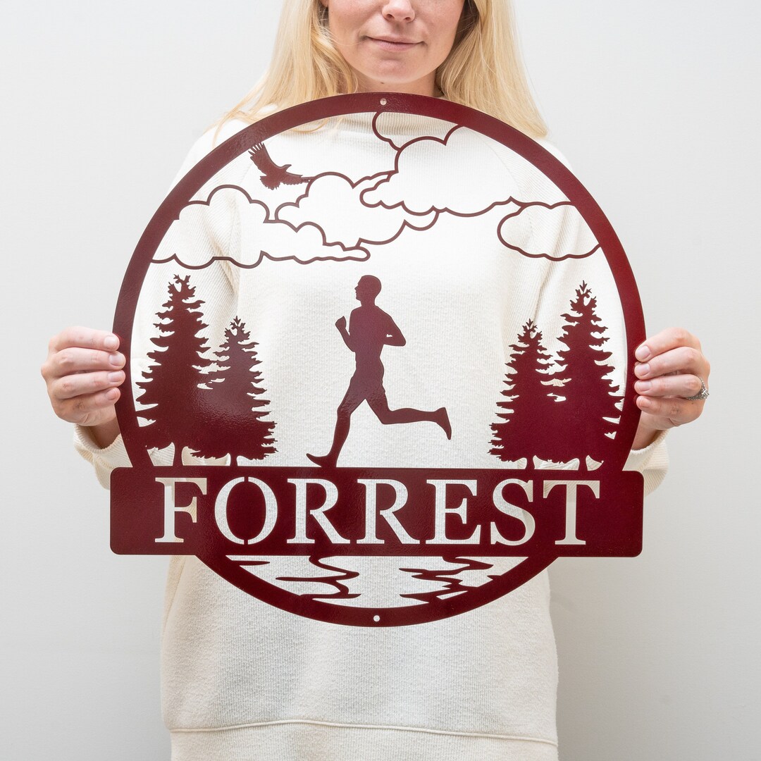 Custom Outdoor Metal Runner Word Art | Personalized Athlete Sign | Male ...
