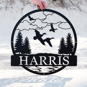 Personalized Outdoor Duck Name Sign | Metal Duck Sign | Duck Hunter ...