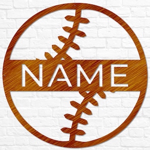 Personalized Metal Baseball Softball Name Sign, Custom Baseball ...