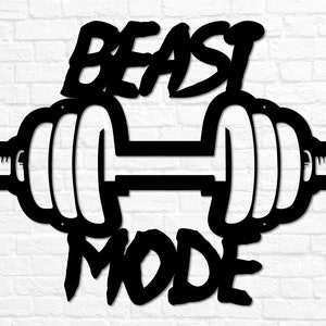 Metal Home Gym Sign Beast Mode Fitness Sign Fitness Quote Motivation ...