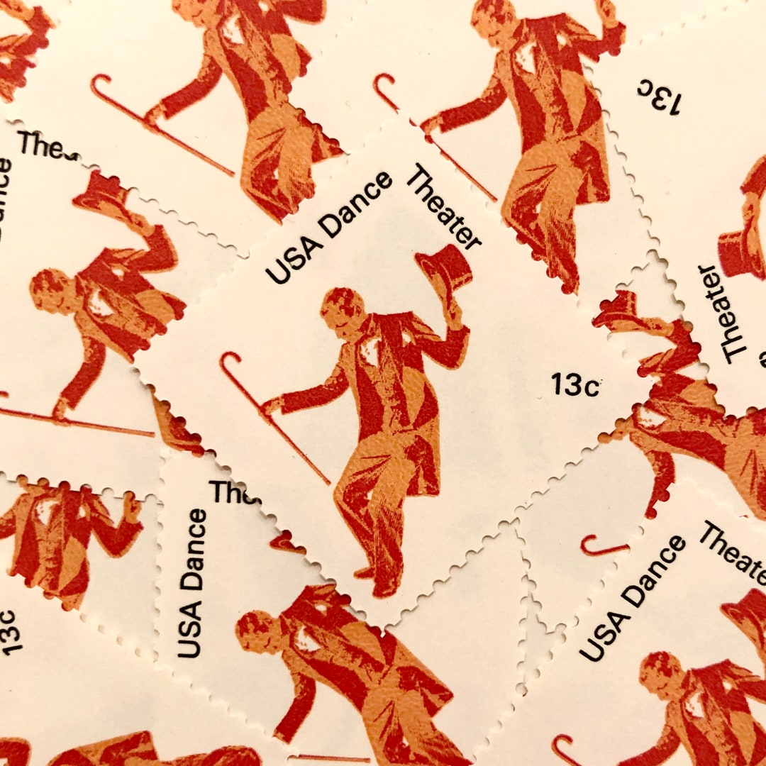 5 Orange Theater Dance Stamps – 1978 – Scott 1750 – Thirteen Cents ...