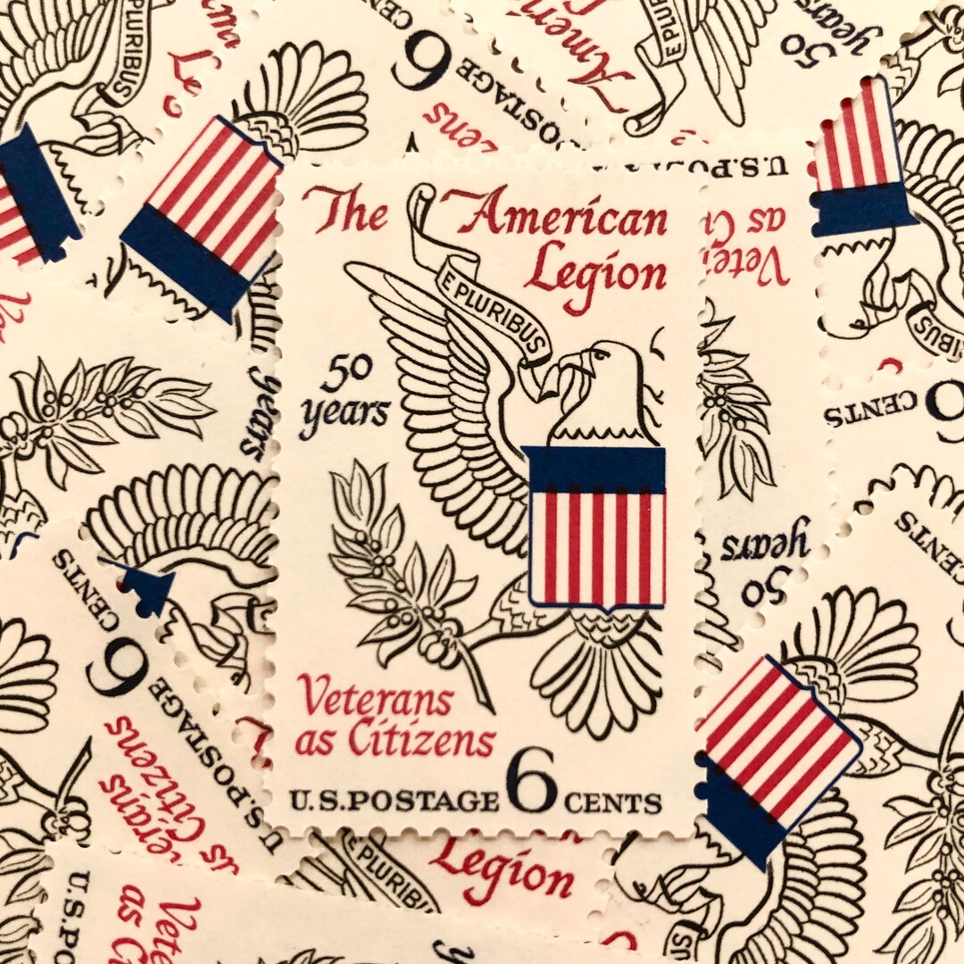 5 American Legion 50th Anniversary Stamps – 1969 – Scott 1369 – Six ...