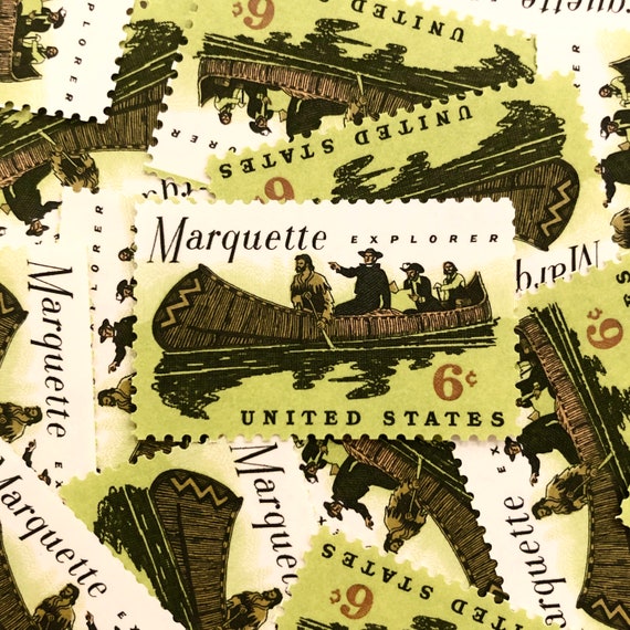 5 Father Marquette Stamps 1968 Scott 1356 Six Cents | Etsy