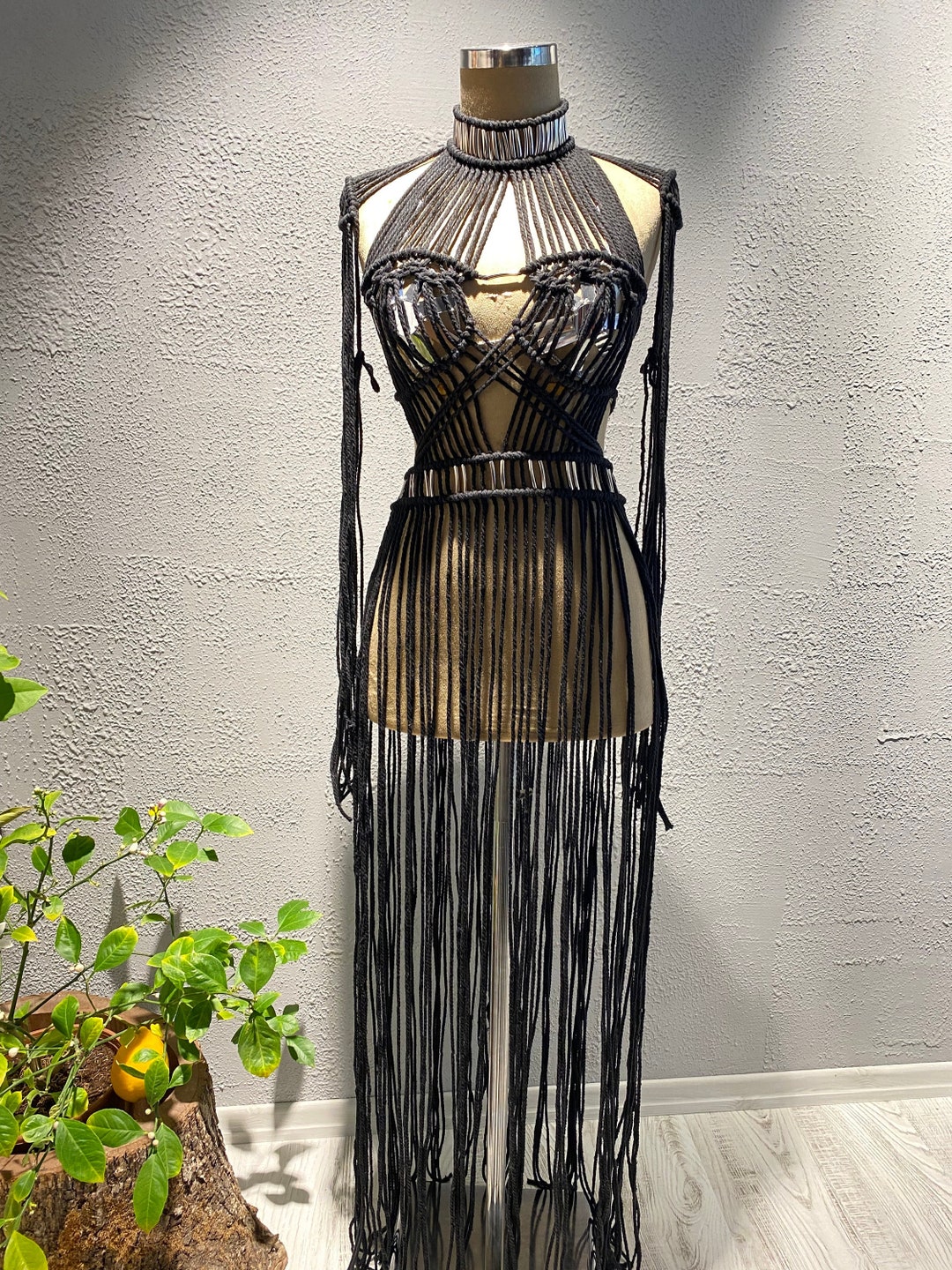 Black Macrame Beach Dress,festival Clothing,cotton Macrame Beachwear ...