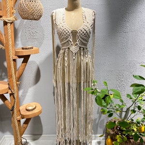 Beige Macrame Beach Dress,festival Clothing,cotton Macrame Beachwear ...