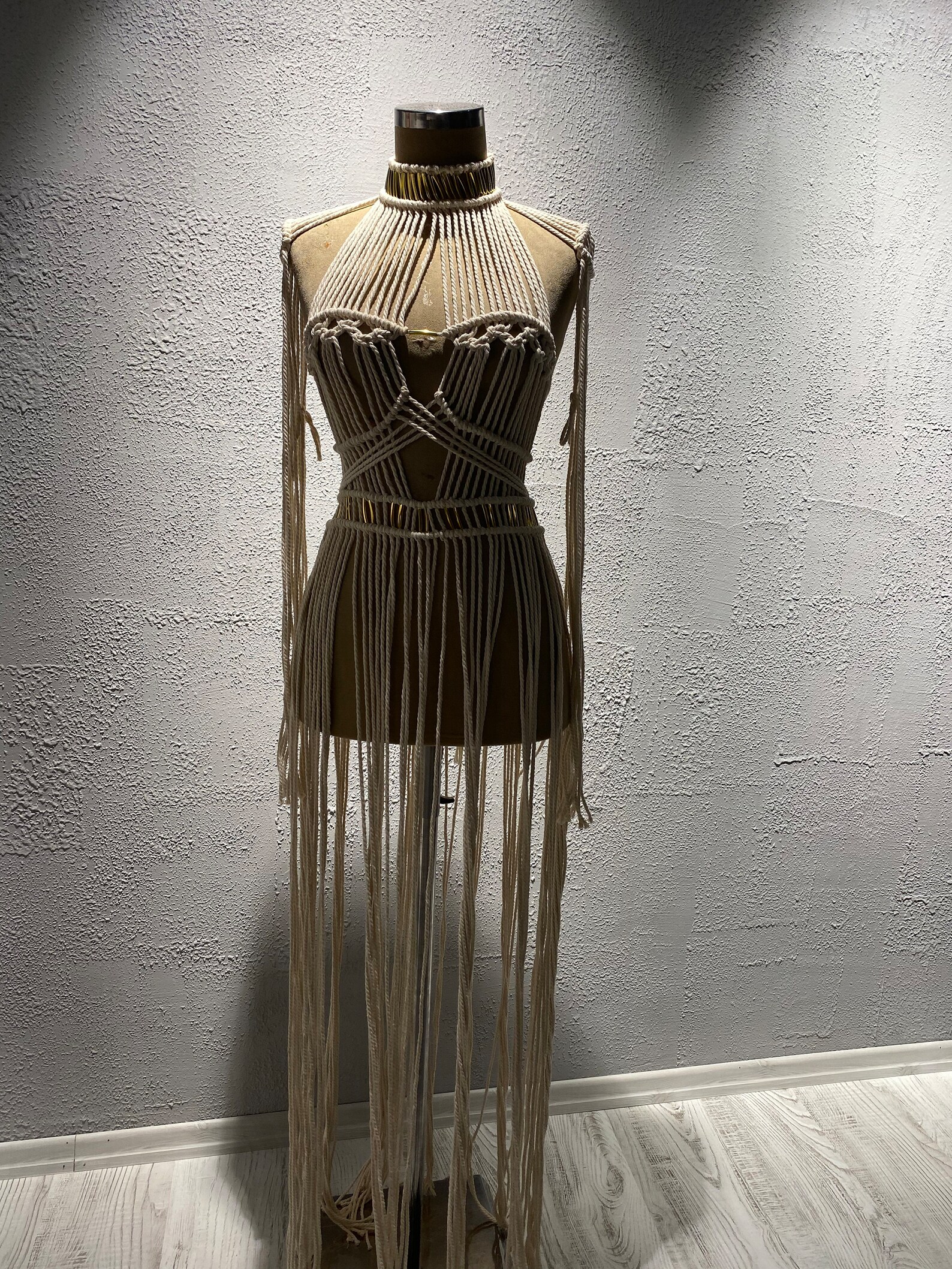 Beige Macrame Beach Dressfestival Clothingcotton Macrame - Etsy