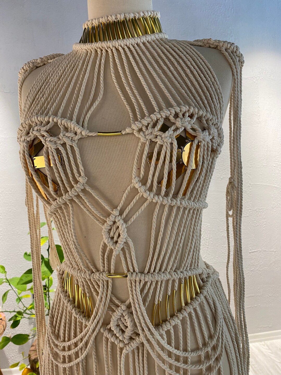 Handmade Cotton Macrame Dress,festival Clothing,cotton Macrame ...