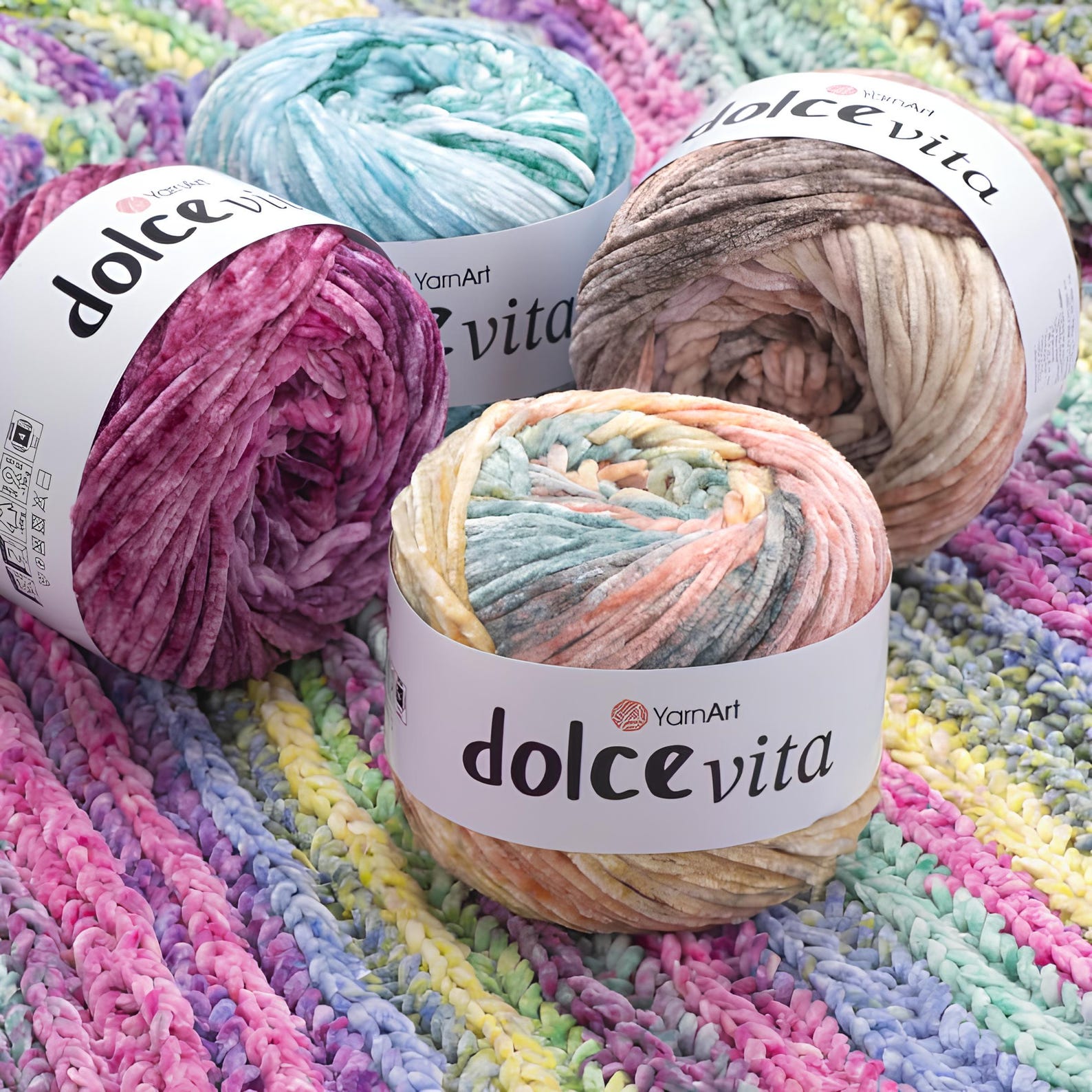 Dolce Vita Plush Micro Polyester Yarn – Velvet Knitting & Crochet ...