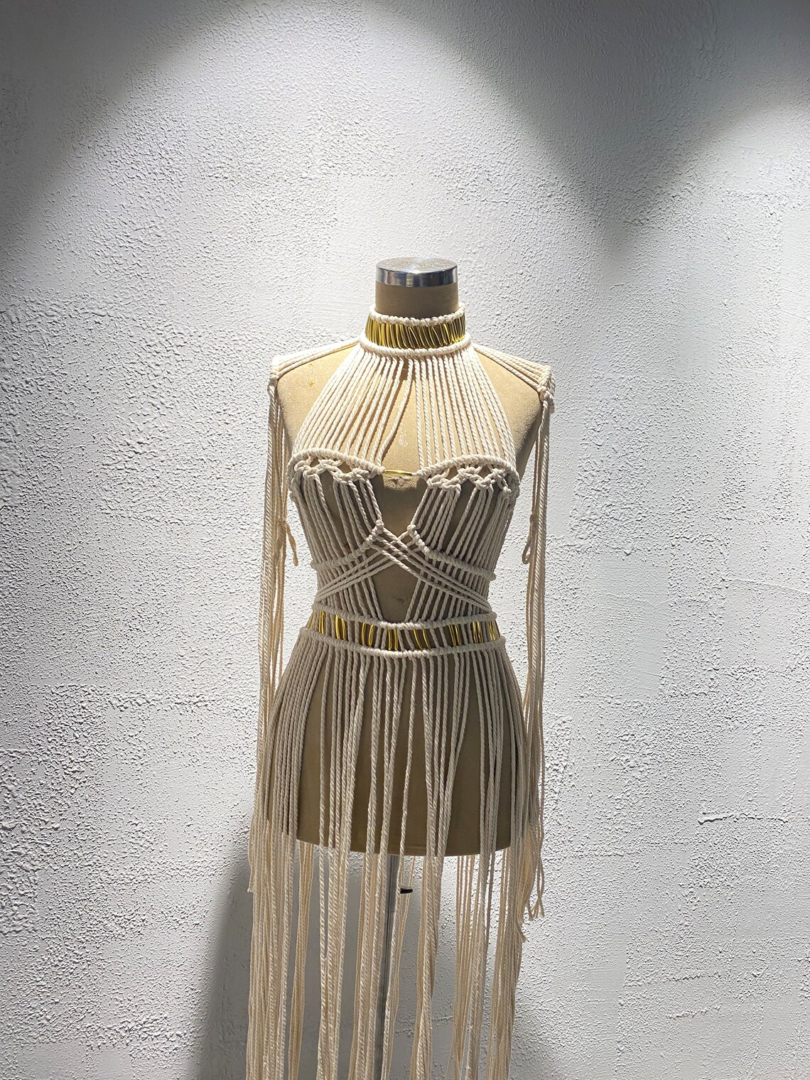 Beige Macrame Beach Dressfestival Clothingcotton Macrame - Etsy