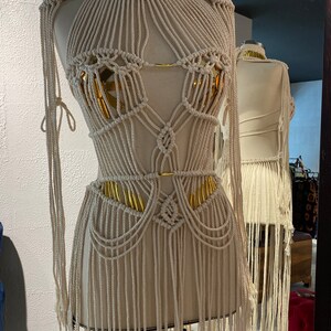 Handmade Cotton Macrame Dress,festival Clothing,cotton Macrame ...