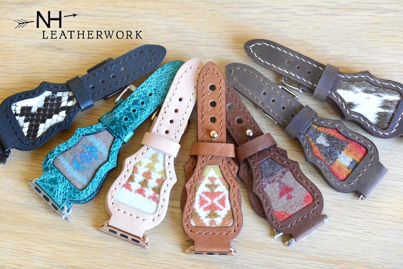 Leather Watch Band Strap Black and White Real Snake Inlay - Etsy