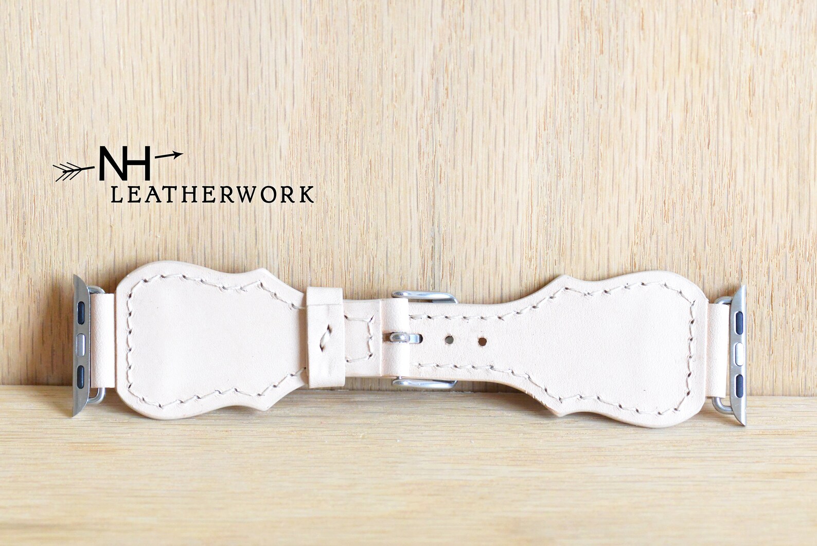 Leather Watch Band Strap, Fancy Silver Vachetta, for Apple 38mm 40mm ...