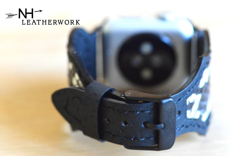 Leather Watch Band Strap Black and White Real Snake Inlay - Etsy