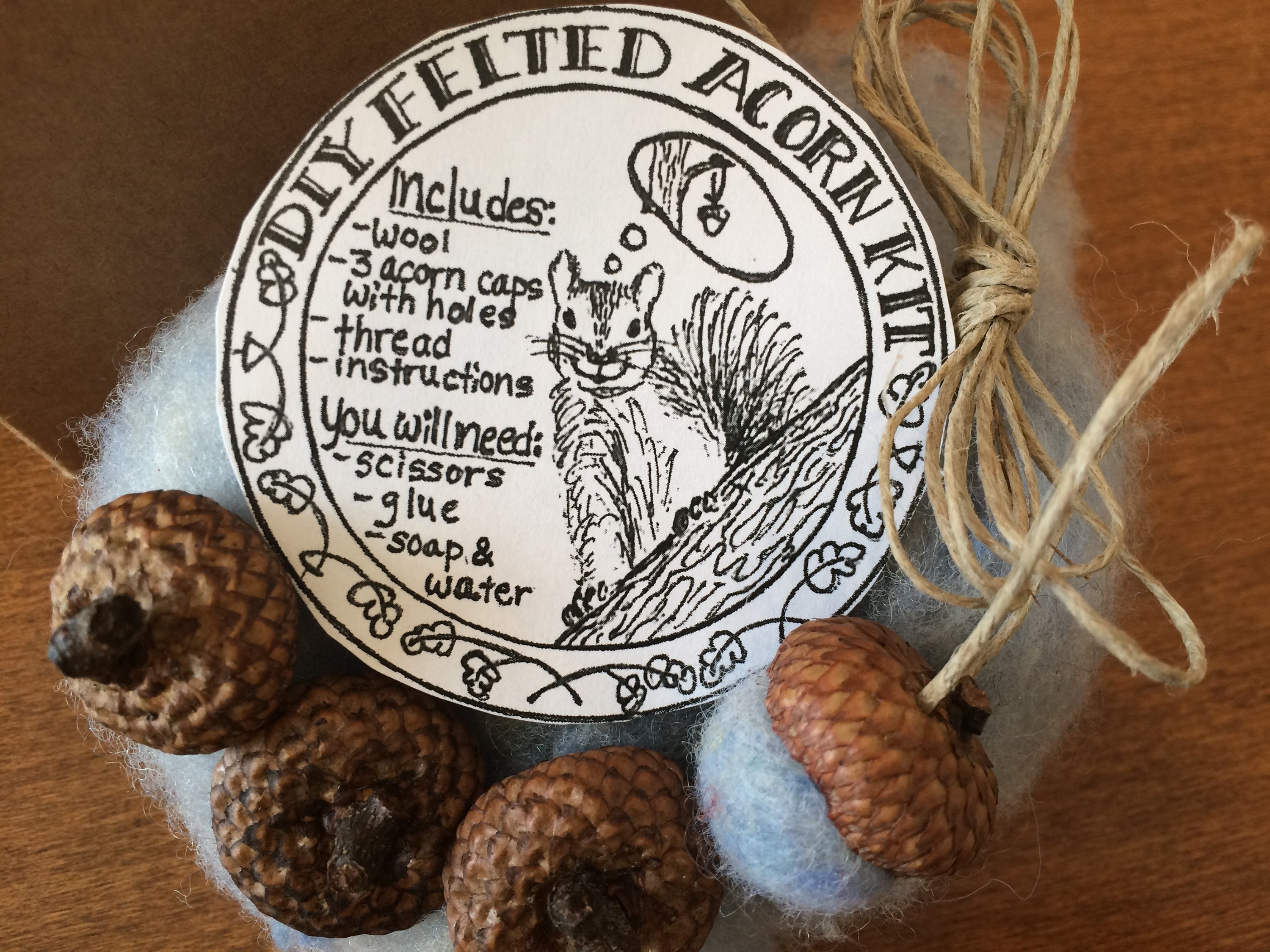 DIY Felted Acorn Kit - Etsy