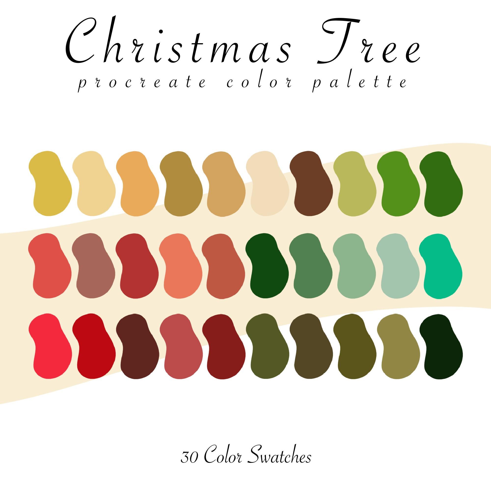 Christmas Tree Procreate Color Palette - 30 Swatches - Etsy