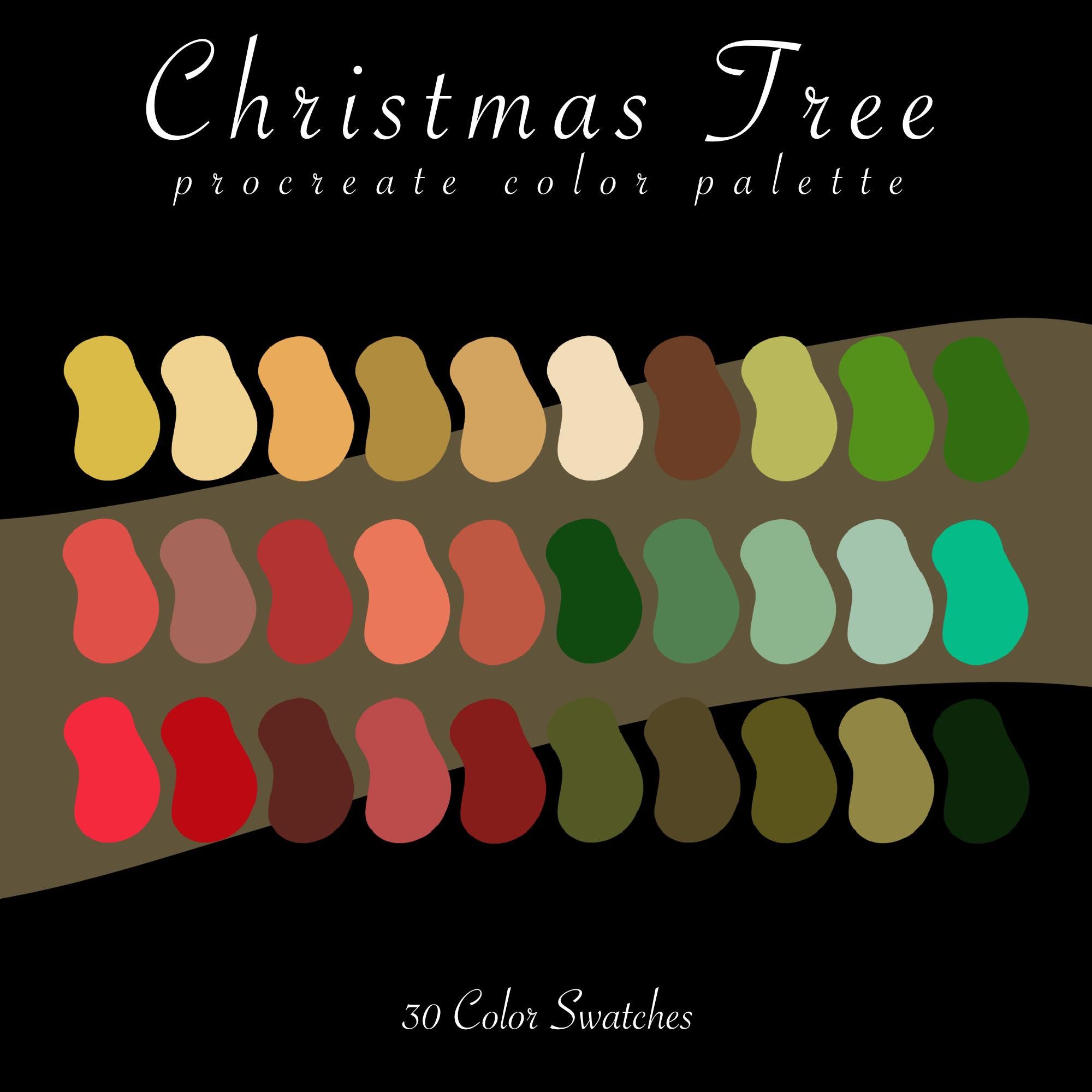 Christmas Tree Procreate Color Palette - 30 Swatches - Etsy