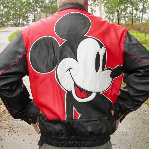 Mickey Mouse Leather Jacket - Etsy