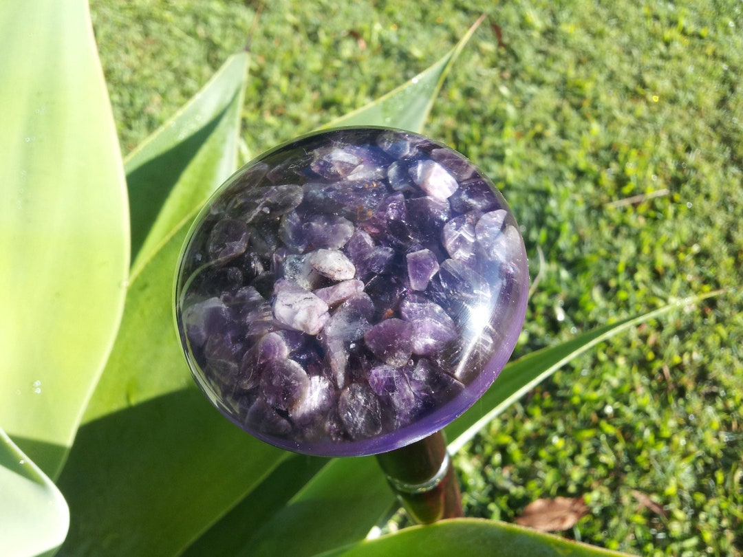 Amethyst Walking Stick Made With Mahogany Stained Oak Wood and Amethyst ...