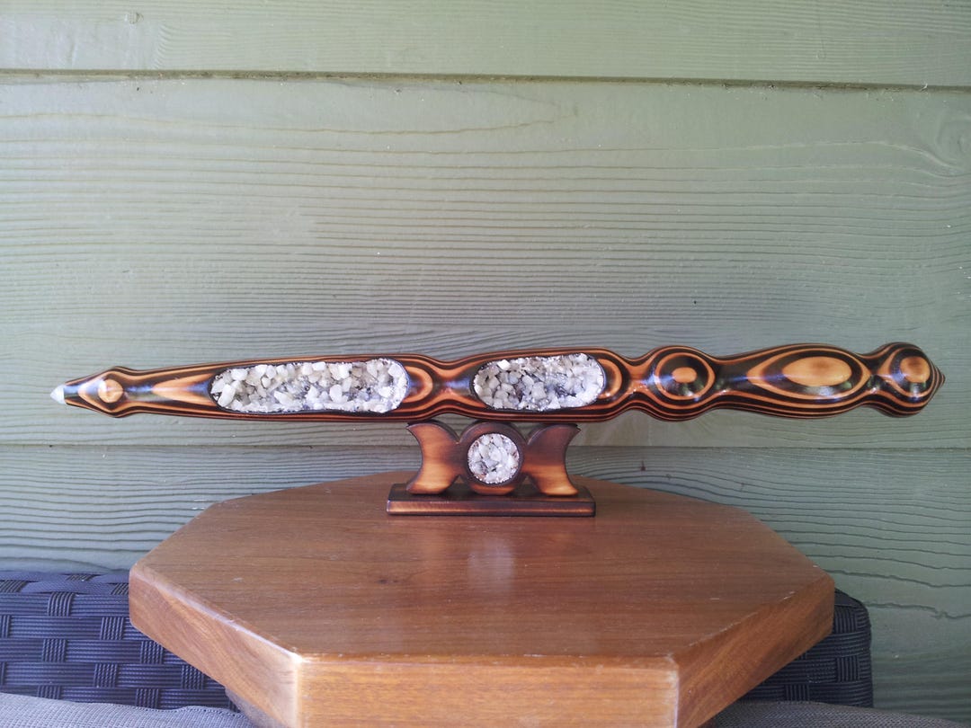 Moonstone Wand Made With Burnt Douglas Fir (oregon) Wood With a Clear ...