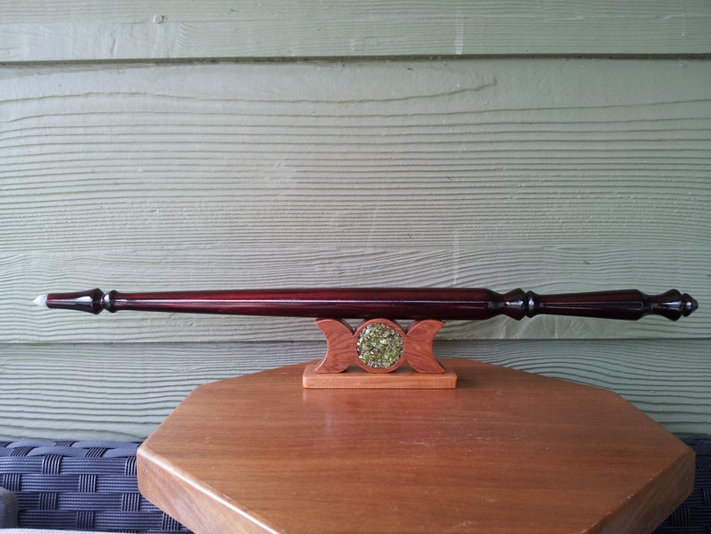 Peridot Mahogany Stained Spruce Wood Wand With a Green - Etsy