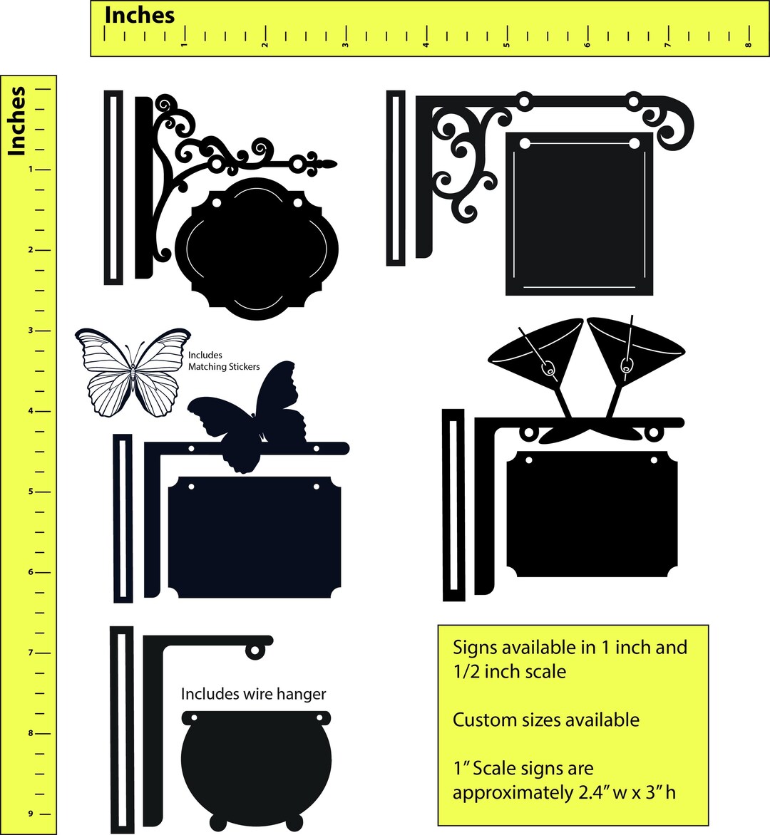 Half Inch Scale Shop Signs - Etsy